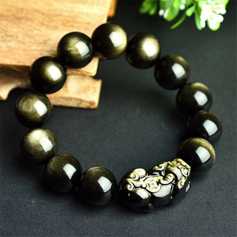 Браслет, обсидиан