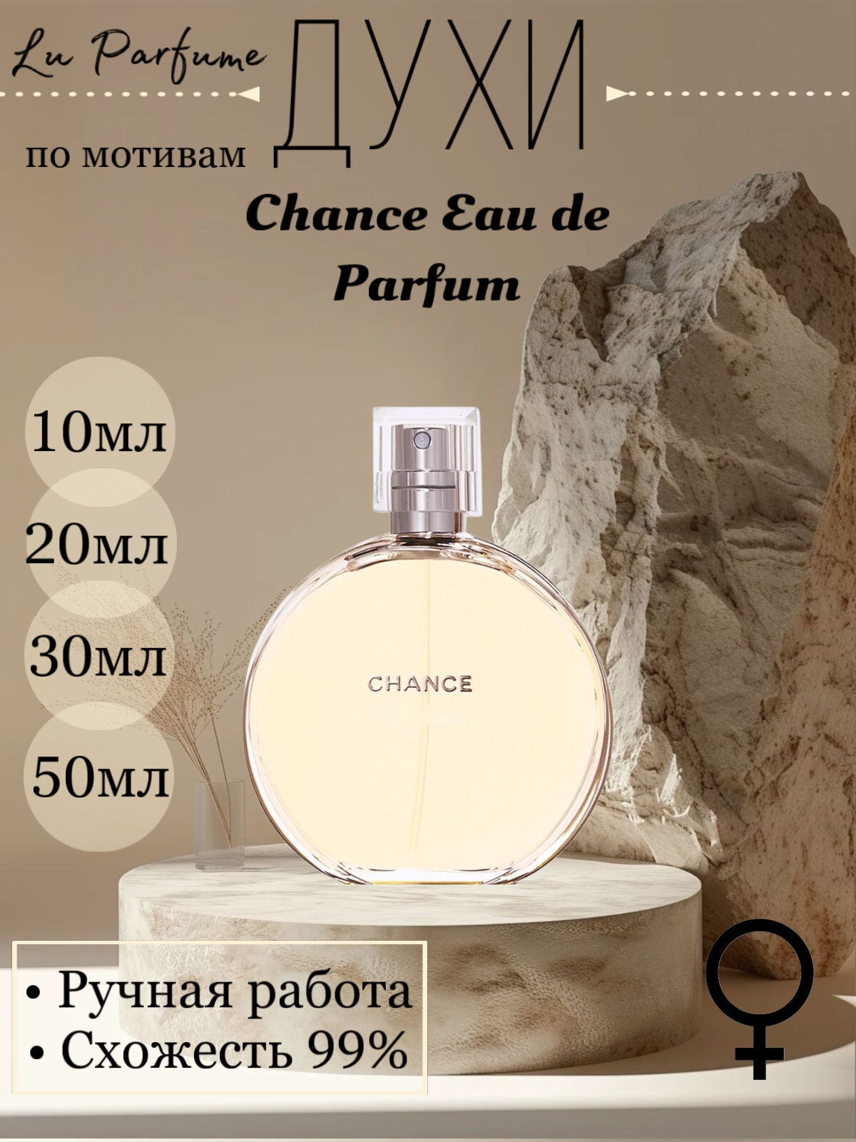 Духи ручной работы по мотивам 'Chance', для женщин Lu Parfume