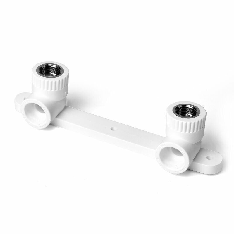 Планка монтажная 25x1/2' ВР для смесителя, с водорозетками, полипропиленовая PPR белая Pro Aqua PA280012P