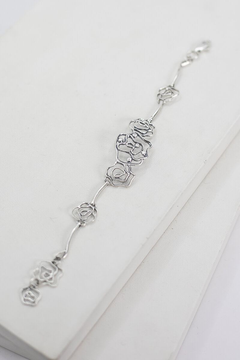 Браслет БРЮС, серебро, 925 проба, фианит
