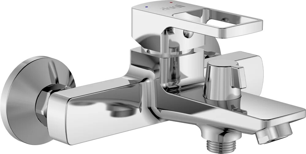 Смеситель для ванны с душем IDDIS Bild BILSB00i02WA настенный, однорычажный, хром, глянцевый, латунный, без лейки, с керамическим картриджем