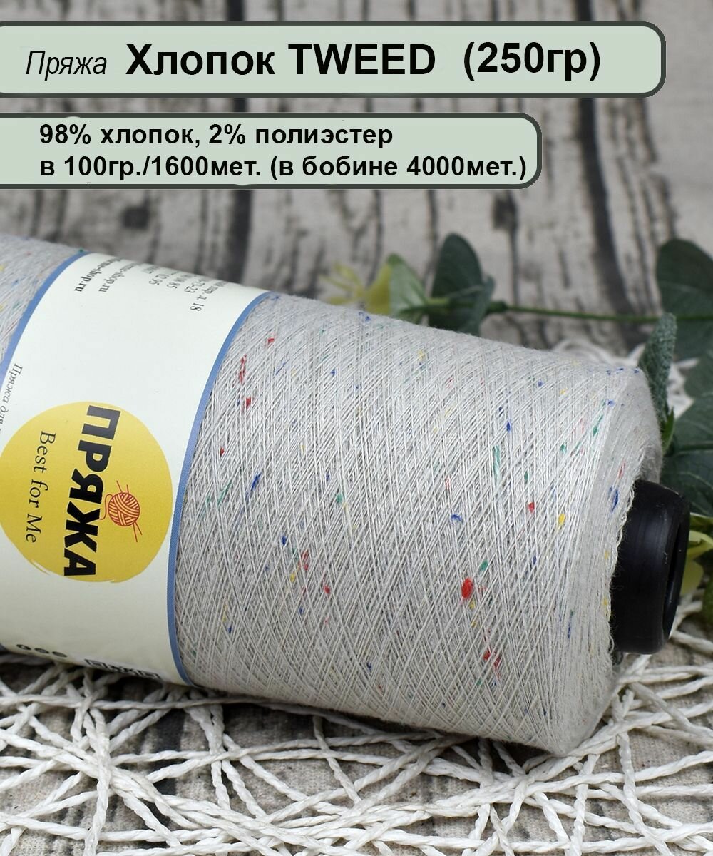 Хлопок TWEED 98% хлопок, 2% полиэстер 100гр./1600мет. цв.018 перламутр (вес 250гр)