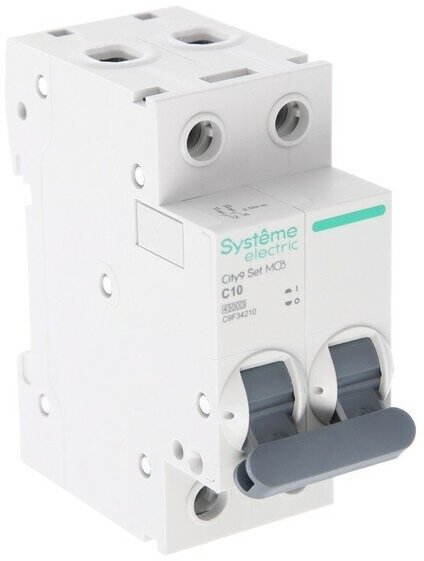 Выключатель автоматический модульный 2п C 10А 4.5кА City9 Set 230В SE C9F34210