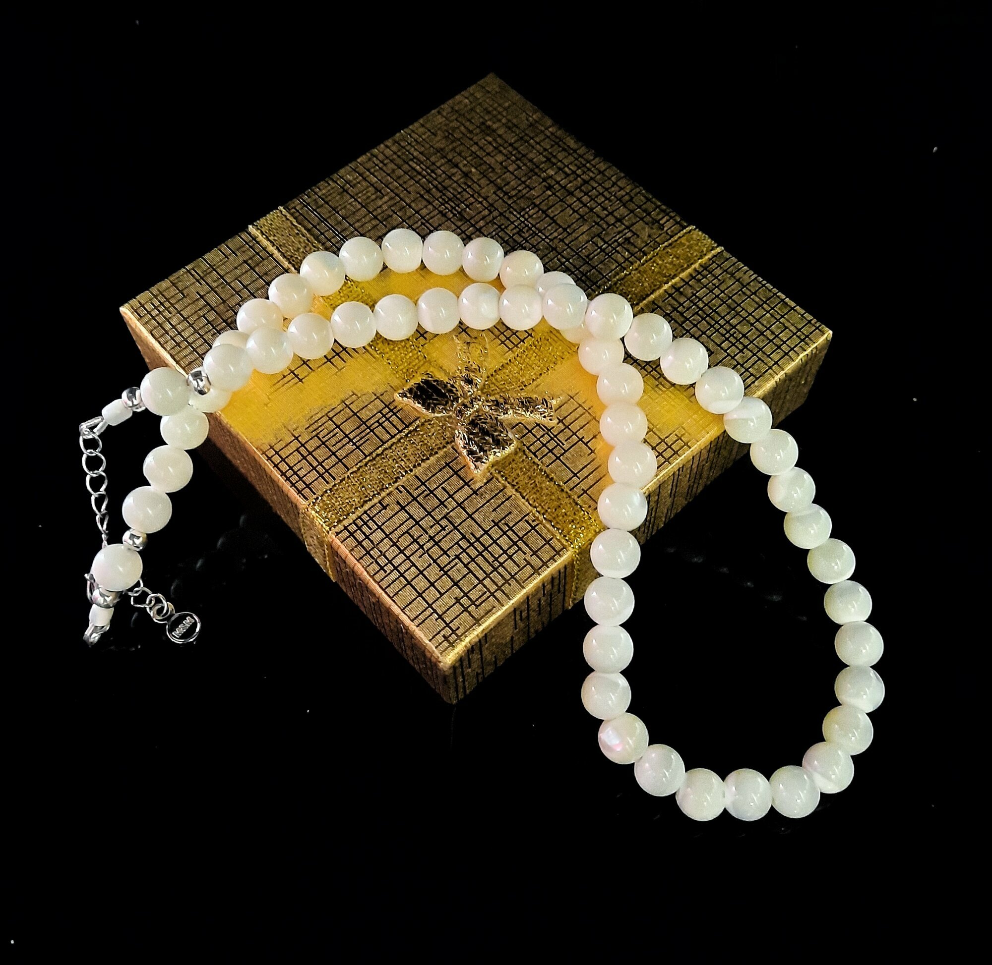 Колье Натальины самоцветы, перламутр