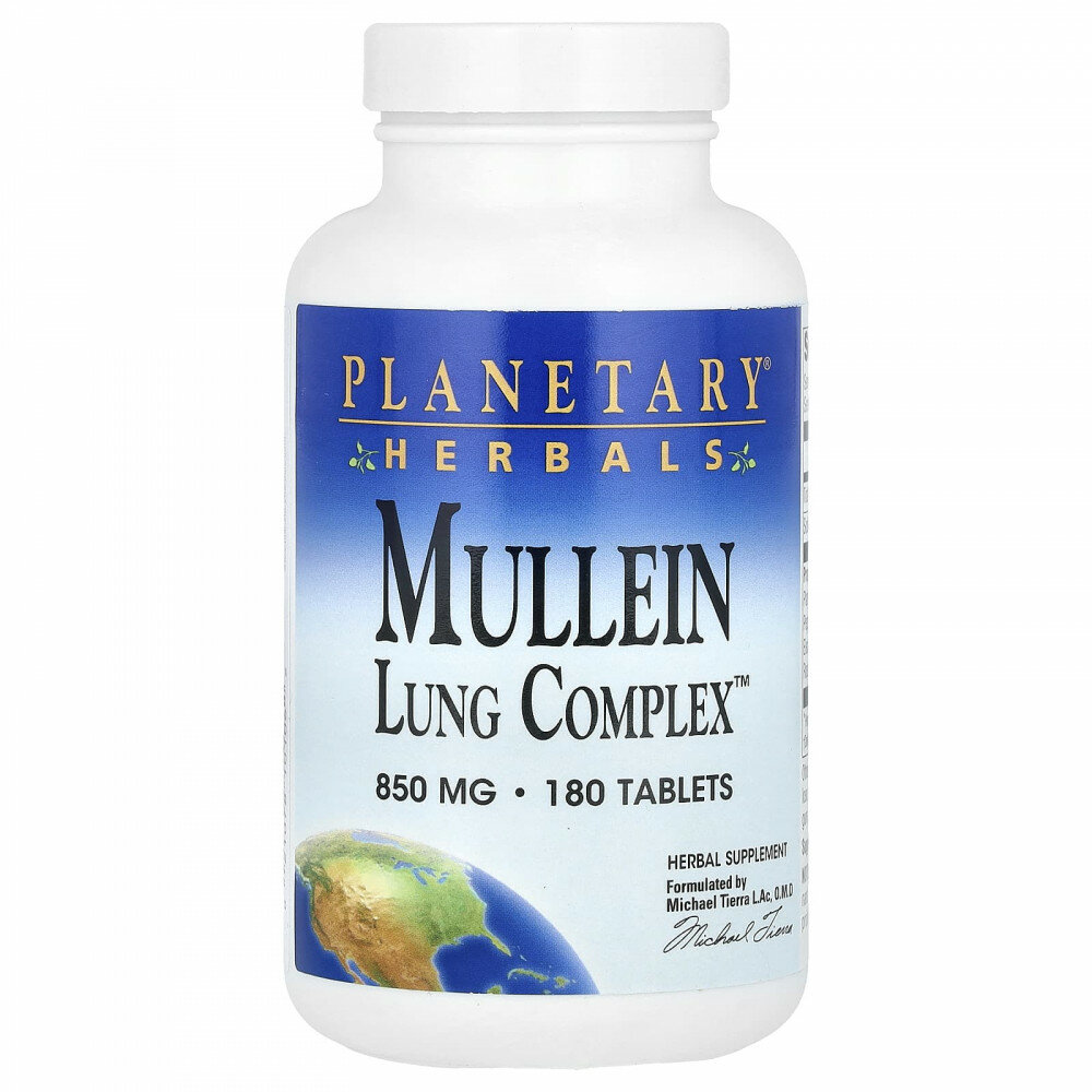 Planetary Herbals, Mullein Lung Complex ™, 180 таблеток