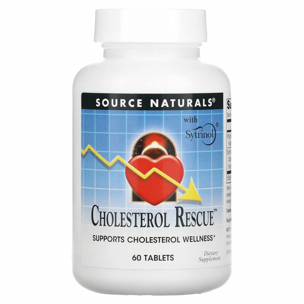 Source Naturals, Cholesterol Rescue™, добавка для поддержки уровня холестерина, 60 таблеток