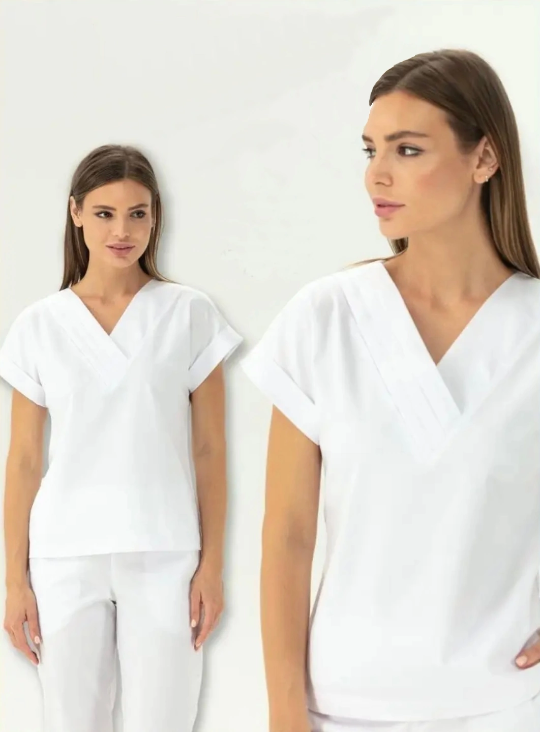 Премиальная медицинская одежда/Медицинский топ белый 42 размера