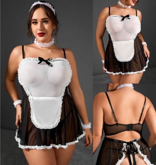 Униформа горничной больших размеров/взрослый косплей костюм/БДСМ