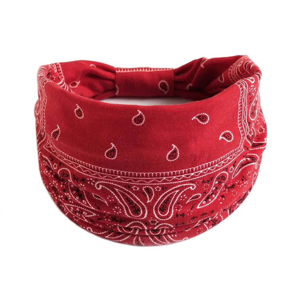 Красная хлопковая повязка на голову Boho, цвет M