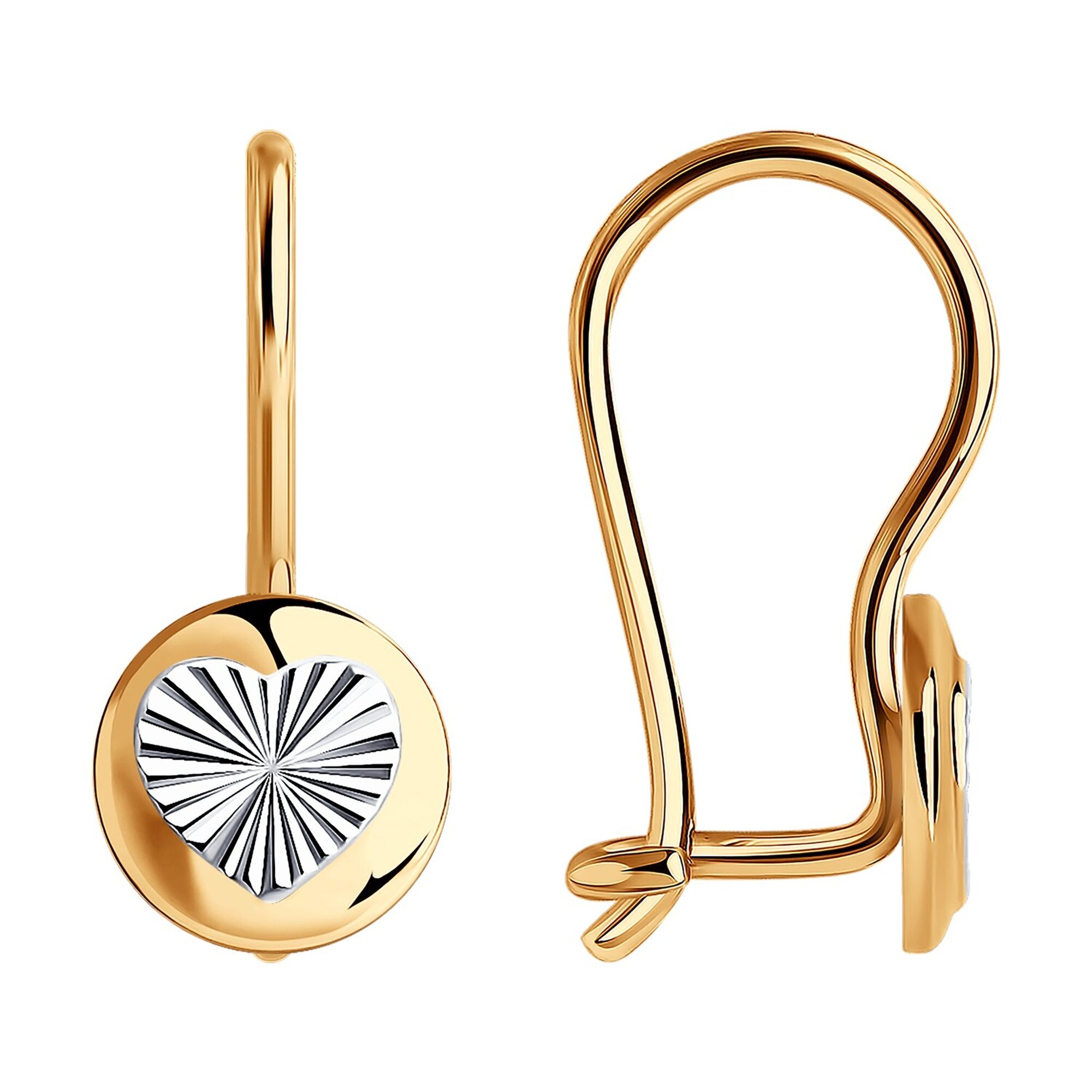 Серьги, красное золото, 585 проба