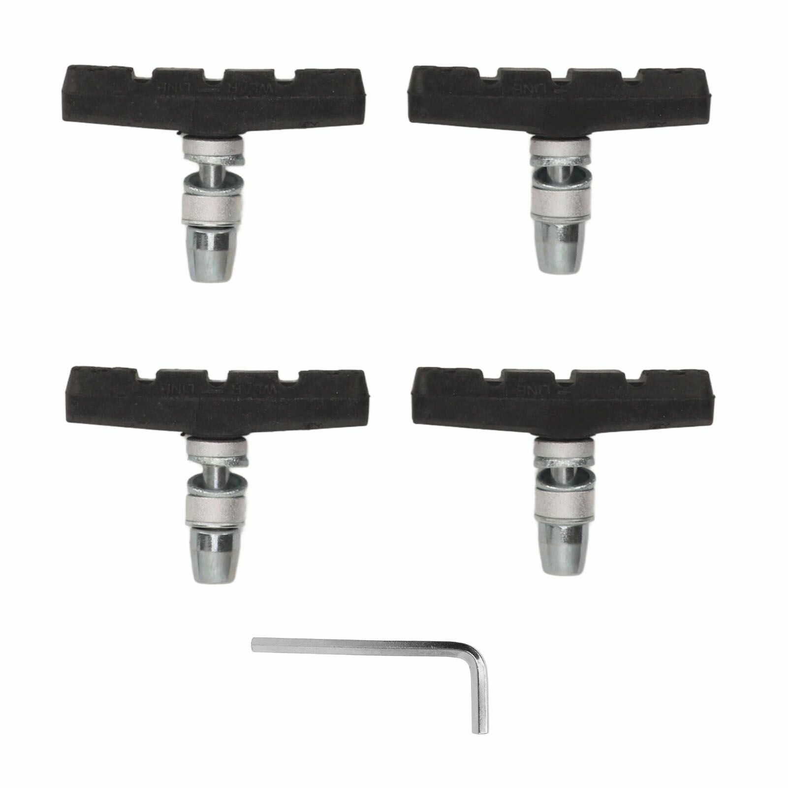 2 пары велосипедных тормозных колодок, комплект бесшумных противоскользящих V-образных тормозных колодок для горного велосипеда с шестигранными гайками