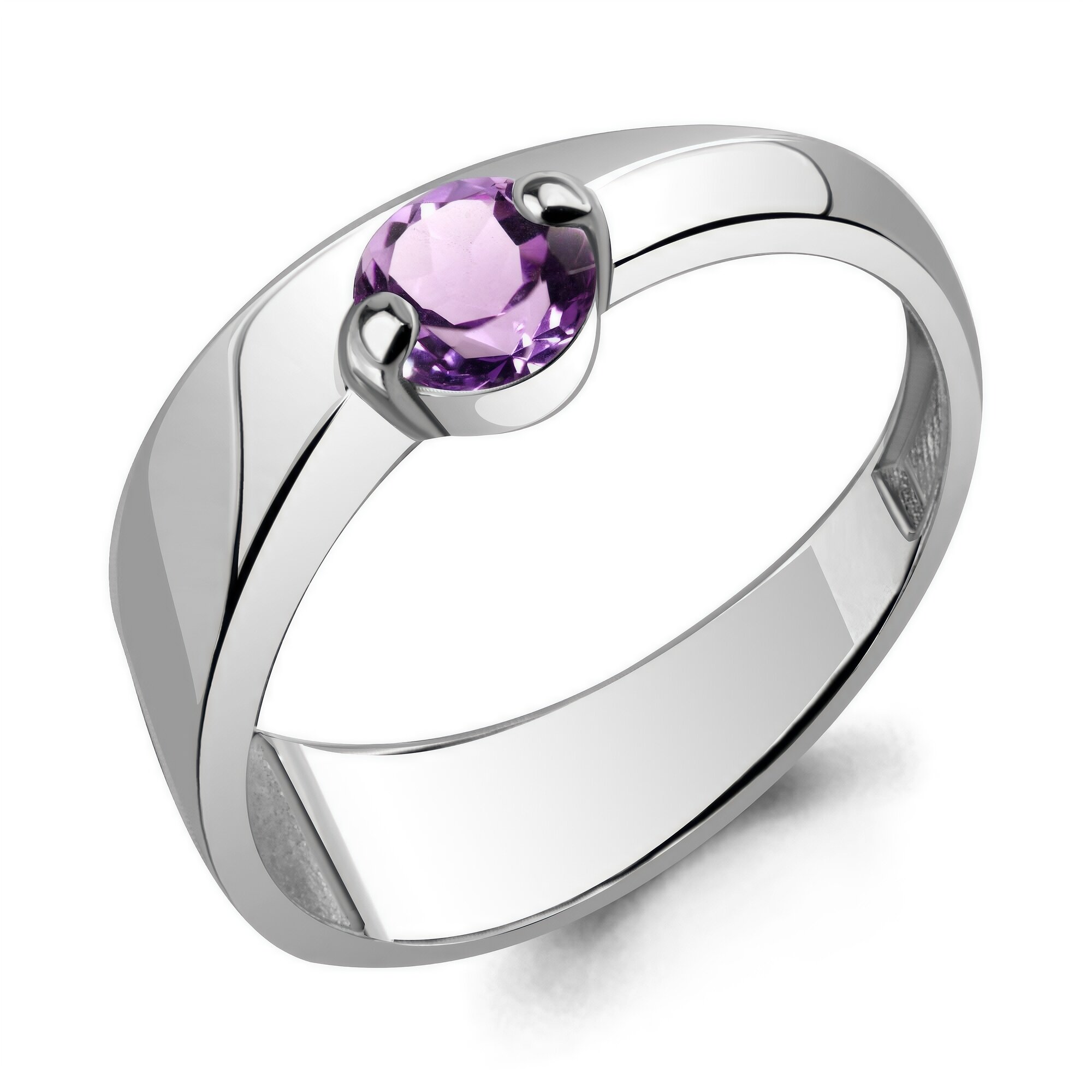 Кольцо, серебро, 925 проба, родирование, аметист