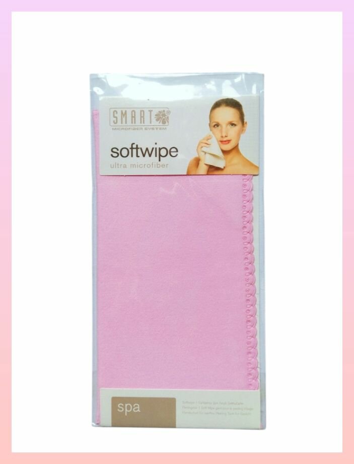 Салфетка Smart для умывания и удаления макияжа , 20х20 см, розовая