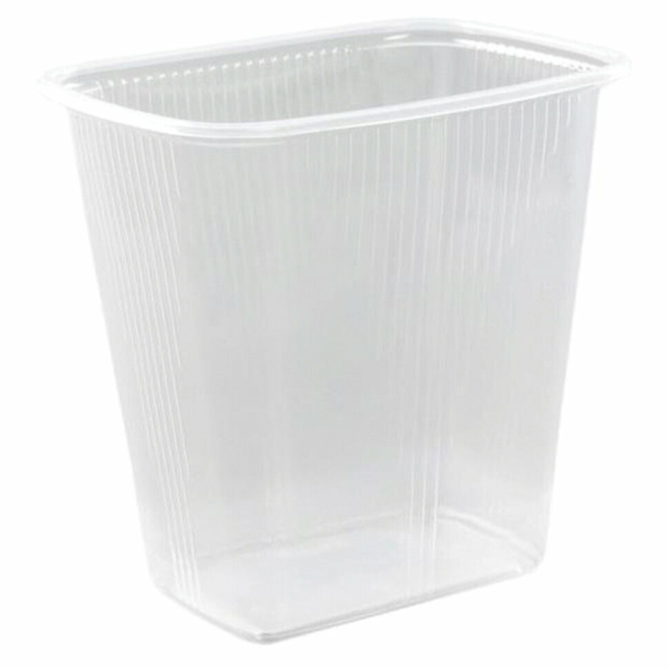 Одноразовый контейнер 500 мл, комплект 100 шт, без крышки, 108х82 мм прозрачные, ПП, юпласт, ЮУПМ2595, 607533