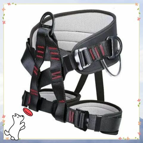 Альпинистская обвязка черная прочная, регулируемая, с высокой грузоподъемностью до 150 кг для скалолазания и альпинизма