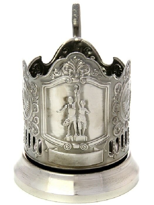 Никелированный подстаканник "Рабочий и колхозница" Кольчугино