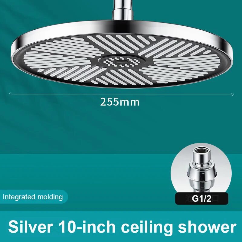 10-дюймовая круглая насадка для душа с дождевой насадкой, душевая насадка высокого давления, ручная насадка для душа, кронштейн для душа, аксессуары для ванной комнаты