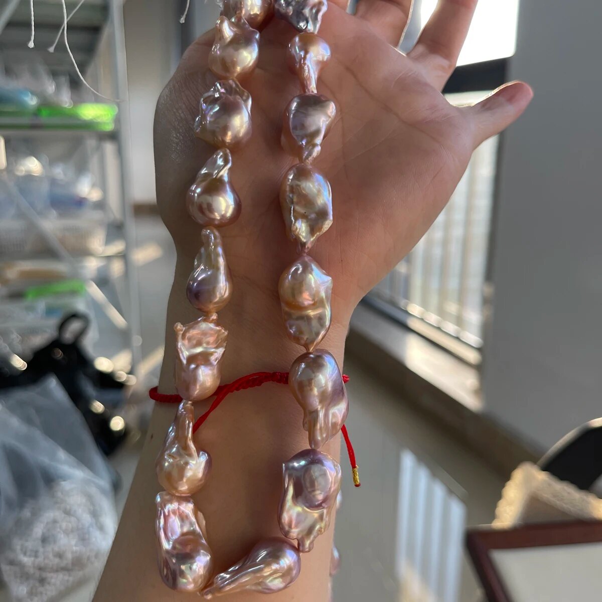 Натуральный пресноводный жемчуг AAAAA, бусина барокко, конфетного цвета