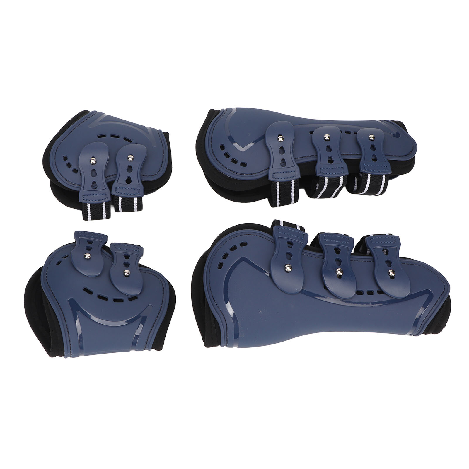 Регулируемые ботинки для лодыжек лошади с открытым фронтом, дышащие и защитные, комплект из 4 шт. синего цвета, размер M