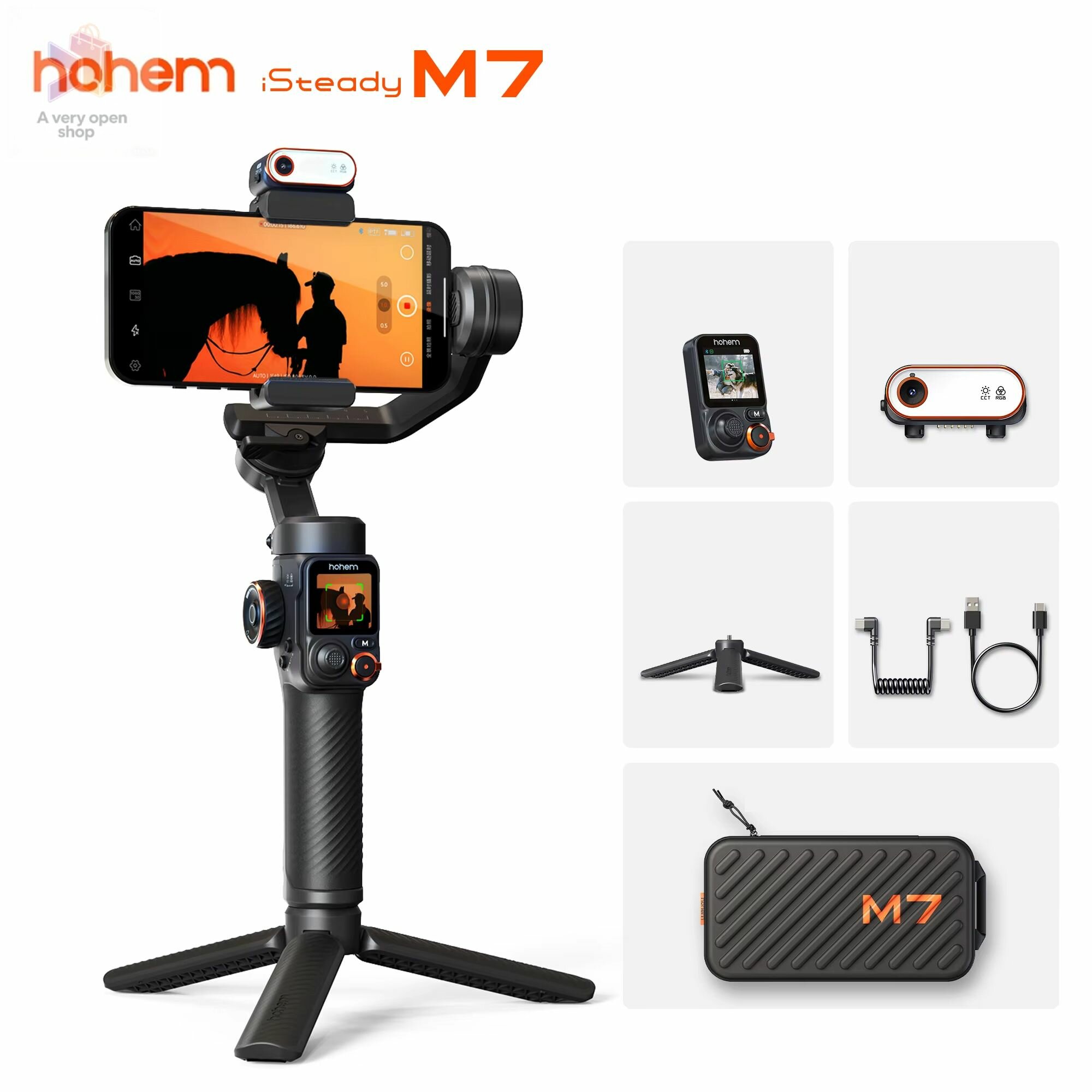 Стабилизатор для смартфона Hohem iSteady M7 с AI Tracking для iPhone и Android