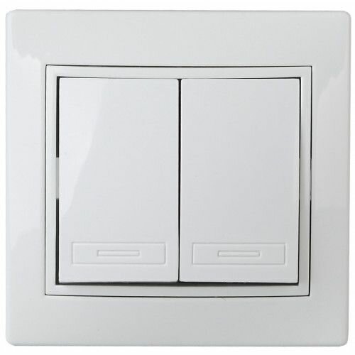 Переключатель 2-кл. СП Plano 1-107-01 10А 250В IP20 бел. Intro Б0053802