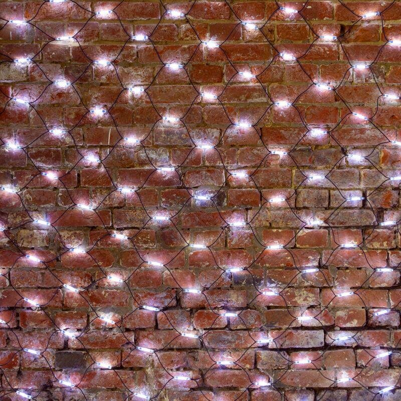 Гирлянда светодиодная "Сеть" 2х3м 432LED бел. 40Вт 220-240В IP67 провод каучук черн. Neon-Night 217-125