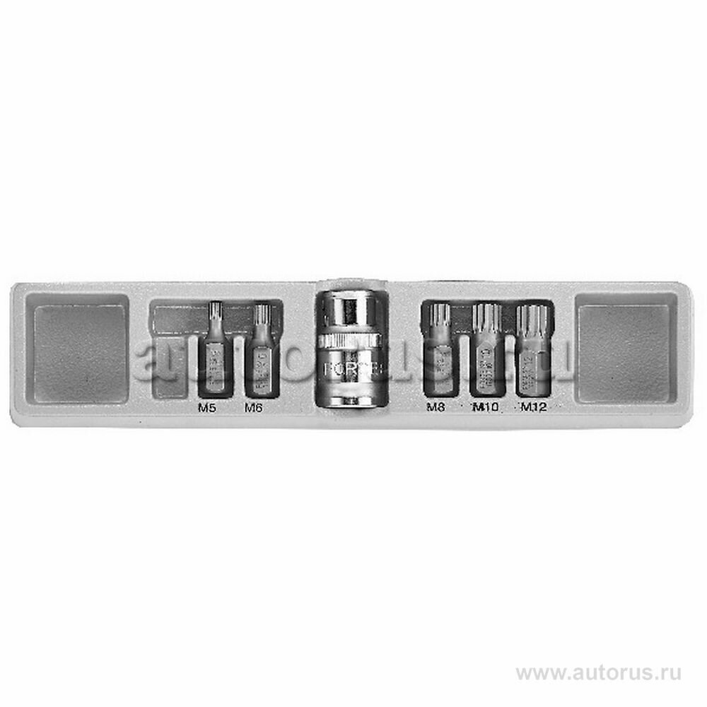 Набор бит SPLINE М5-М12 30 мм . 6 предметов FORCE 4066