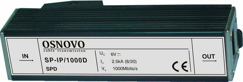 Устройство грозозащиты SP-IP/1000D для локал. вычислит. сети (скорость до 1000Мб/с) OSNOVO 11342