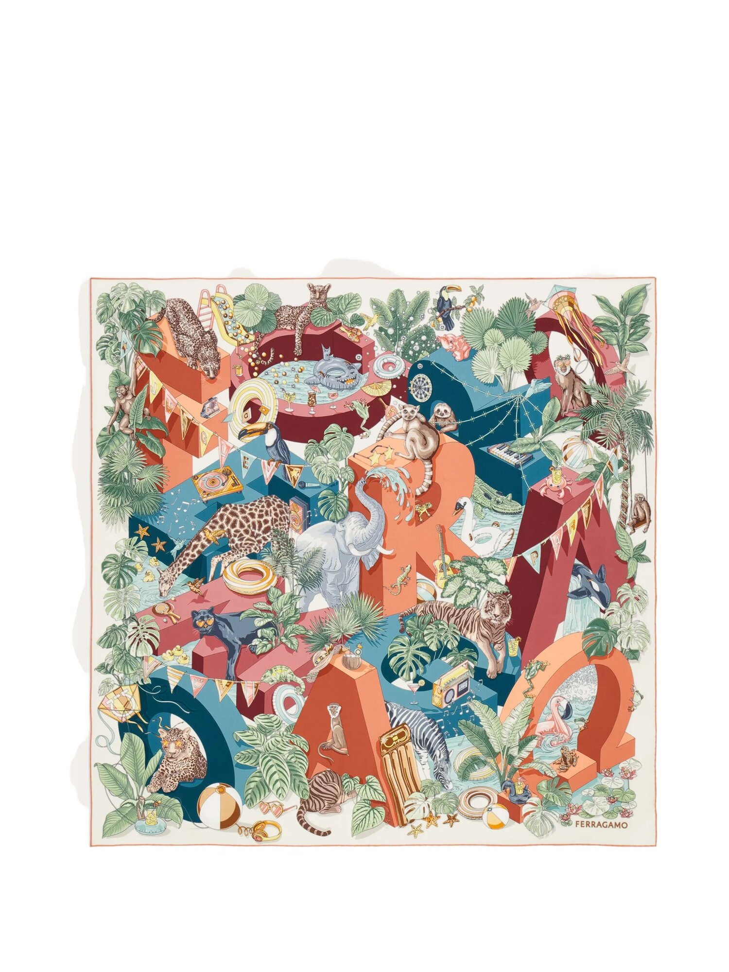 Шарф Jungle Party-print silk scarf для девочек