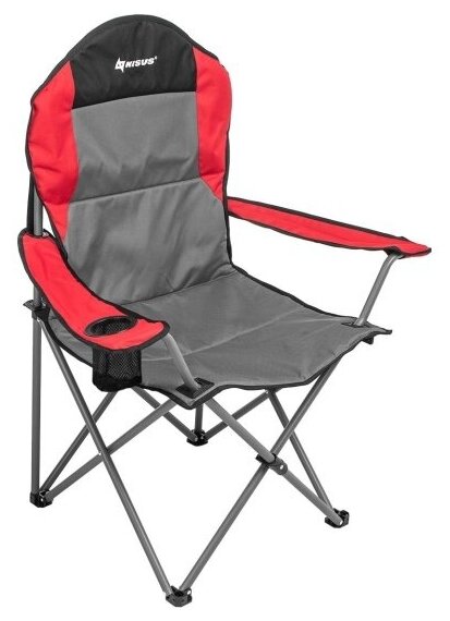 Кресло Nisus складное, серый/красный/черный N-244-GRD-1)