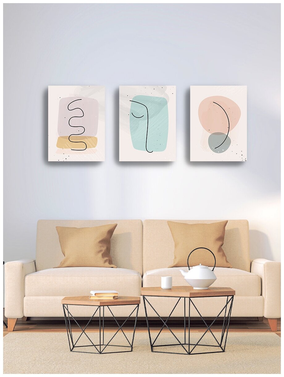 Картины на холсте LOFTime 3 шт 30Х40 абстракция минимализм ГОЛ К-201-3040