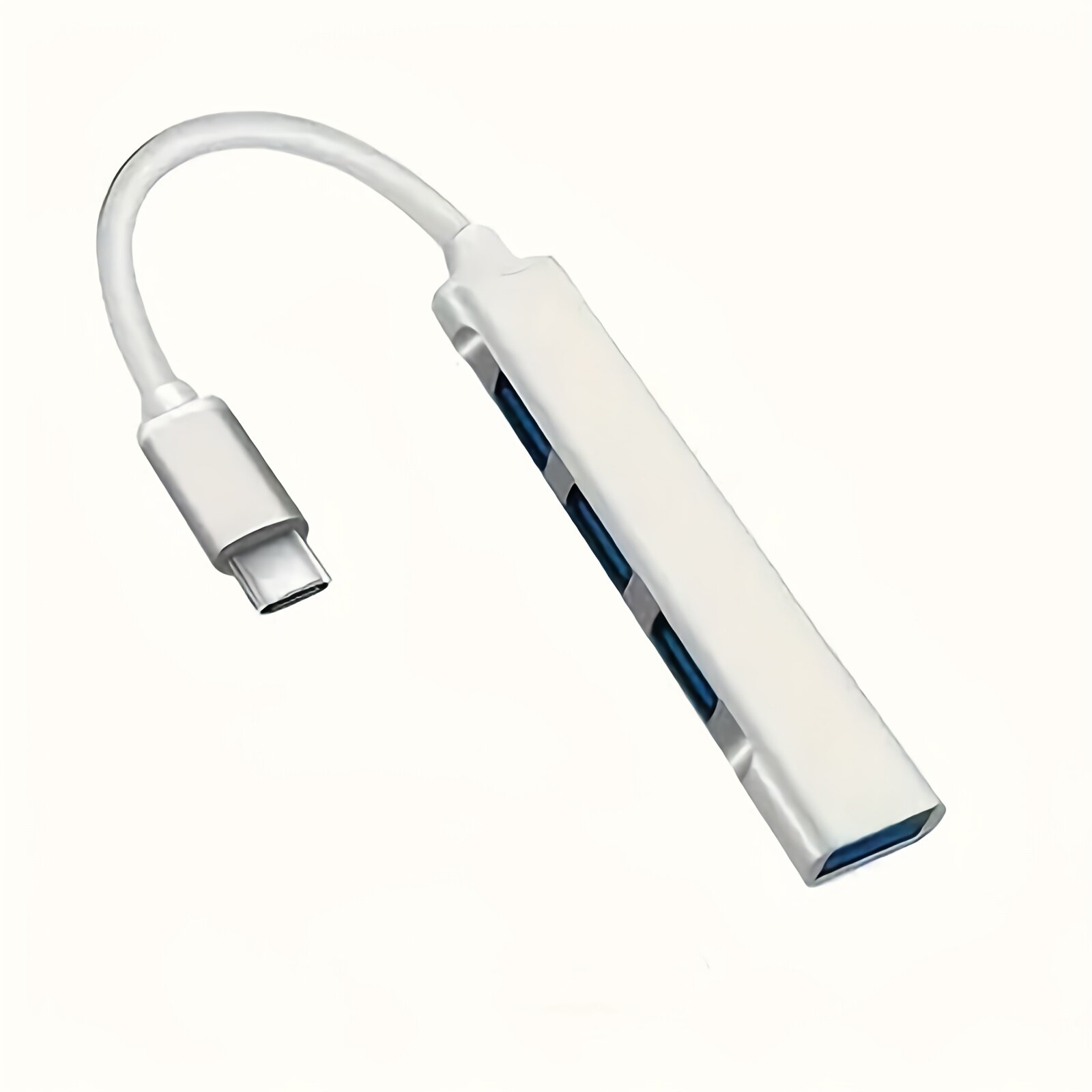 Хаб USB Type-C на 4 порта, адаптер OTG USB 2.0 серебристого цвета для смартфонов и планшетов