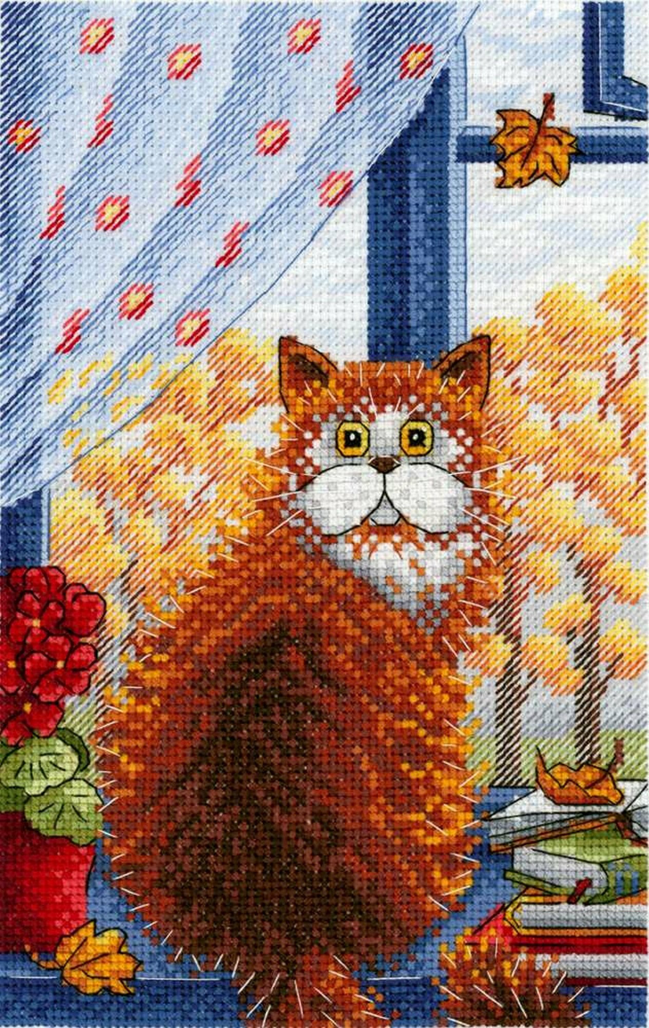 Вышивка Рыжая осень 22x15 см.