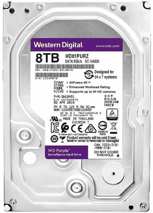 Жесткий диск Western Digital Purple WD82PURZ 8 Тб