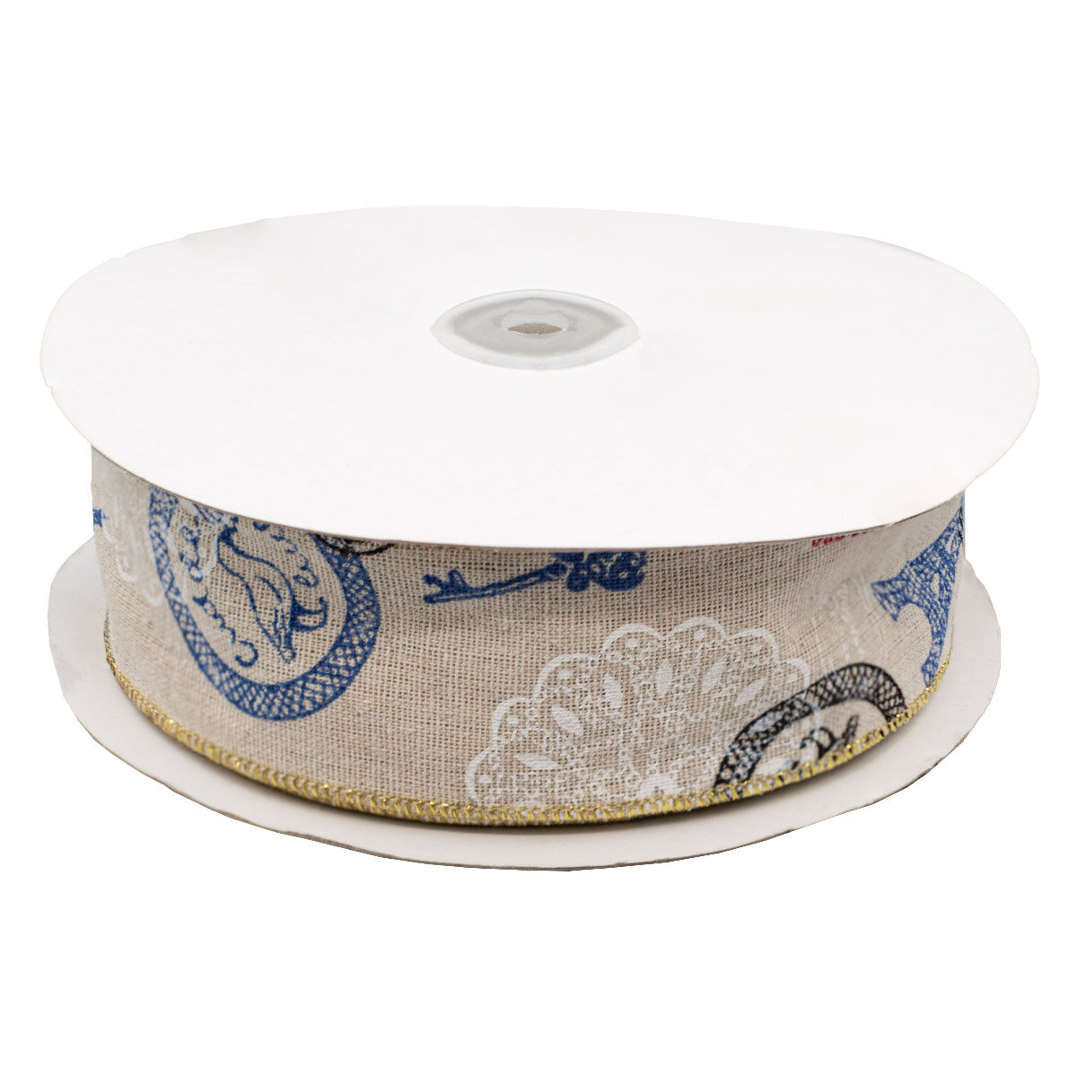 Лента декоративная джутовая Айрис 'Печати', BF-016, 45 мм*20 м