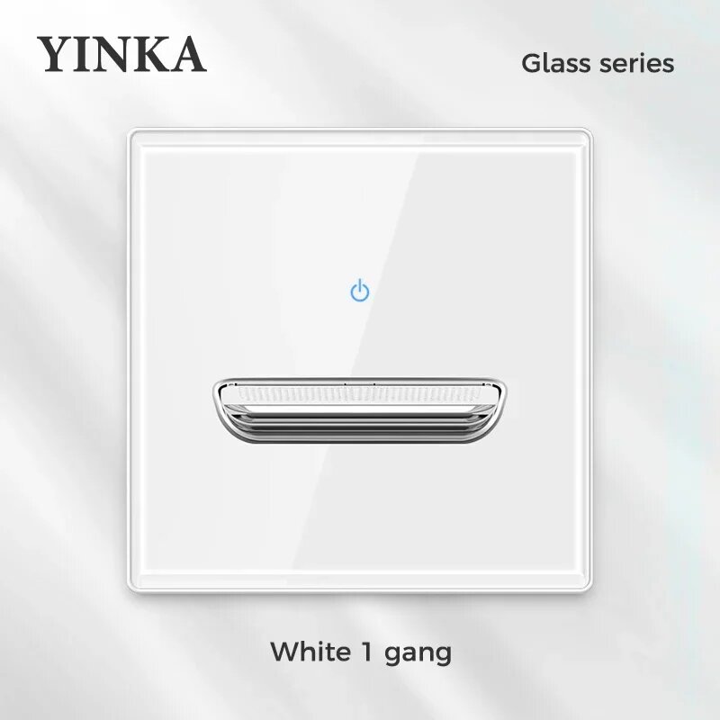 YINKA Выключатель из стекла, белый, 1gang