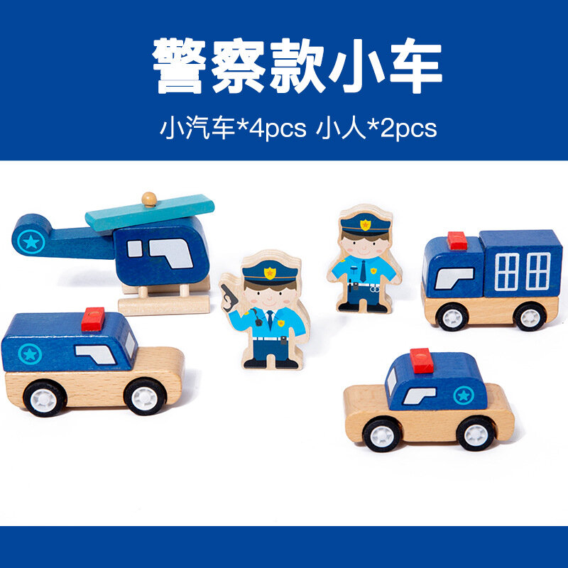 Тележка детская "Полицейская машина", дерево, цвет тематический