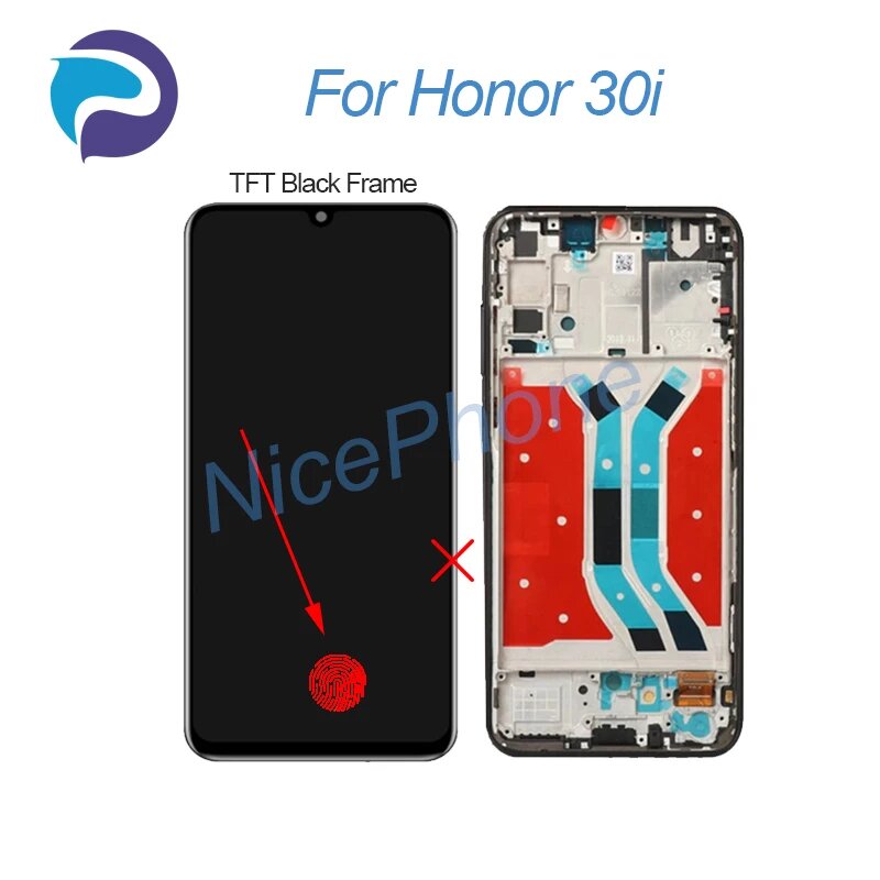 ЖК-экран для HONOR 30I + сенсорный дигитайзер дисплей 2400*1080 LRA-LX1 HONOR 30I ЖК-экран дисплей TFT Black Frame