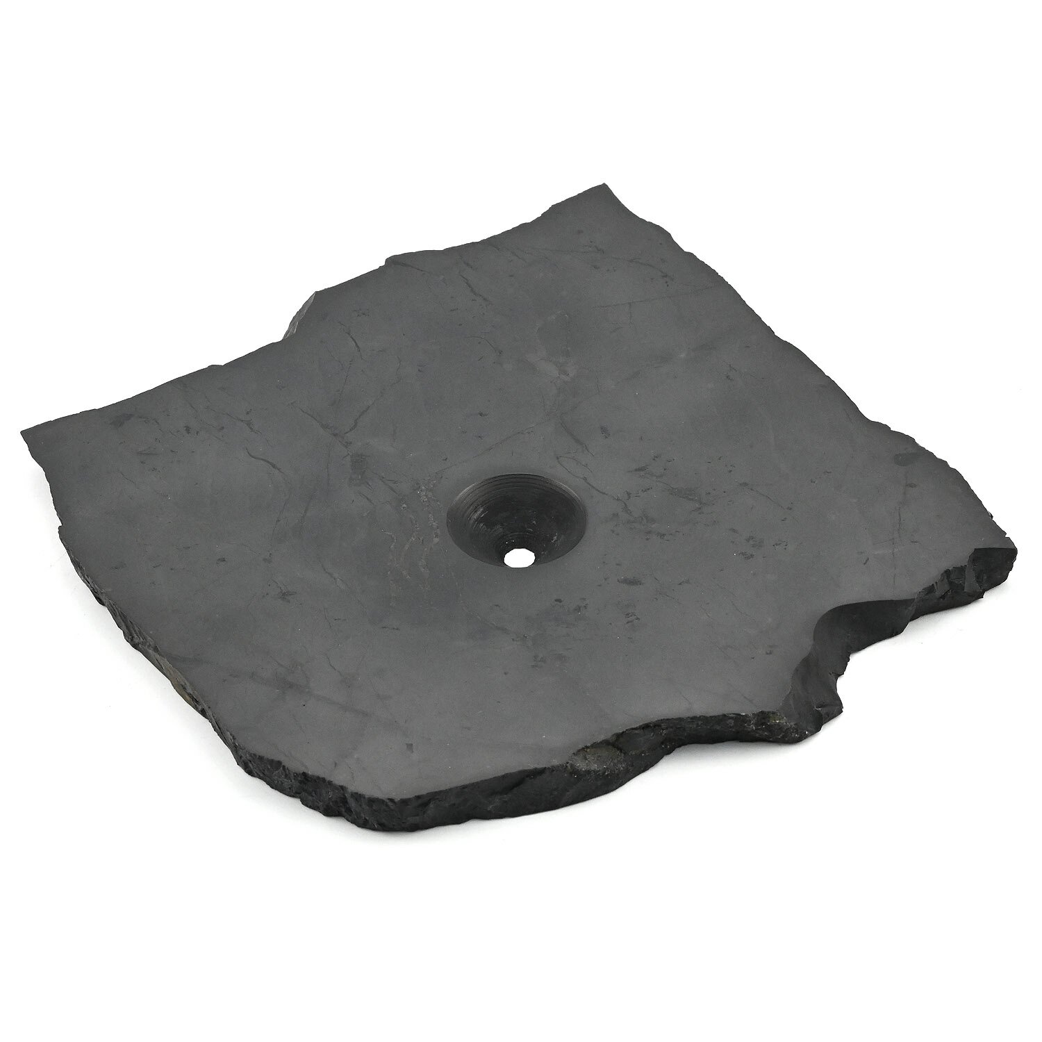 Подставка из шунгита под шар Ø 11-14см большая полированная .