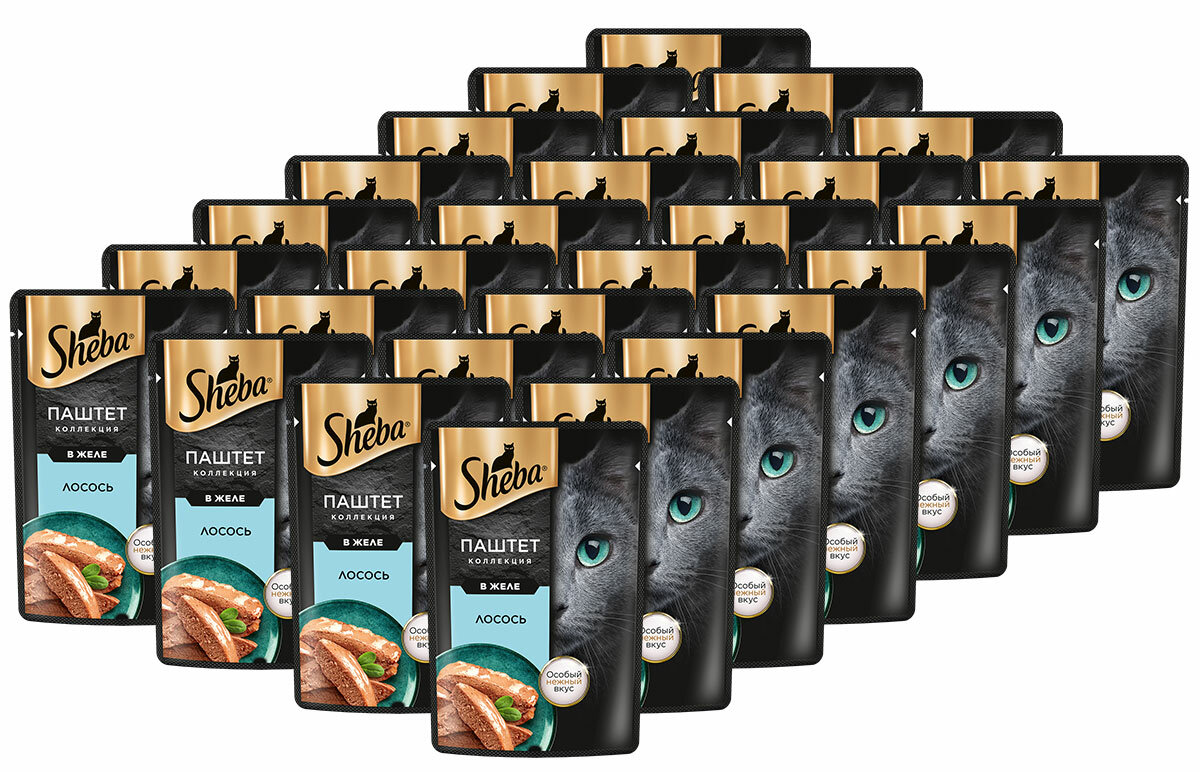 SHEBA для взрослых кошек паштет с лососем (75 гр х 28 шт)