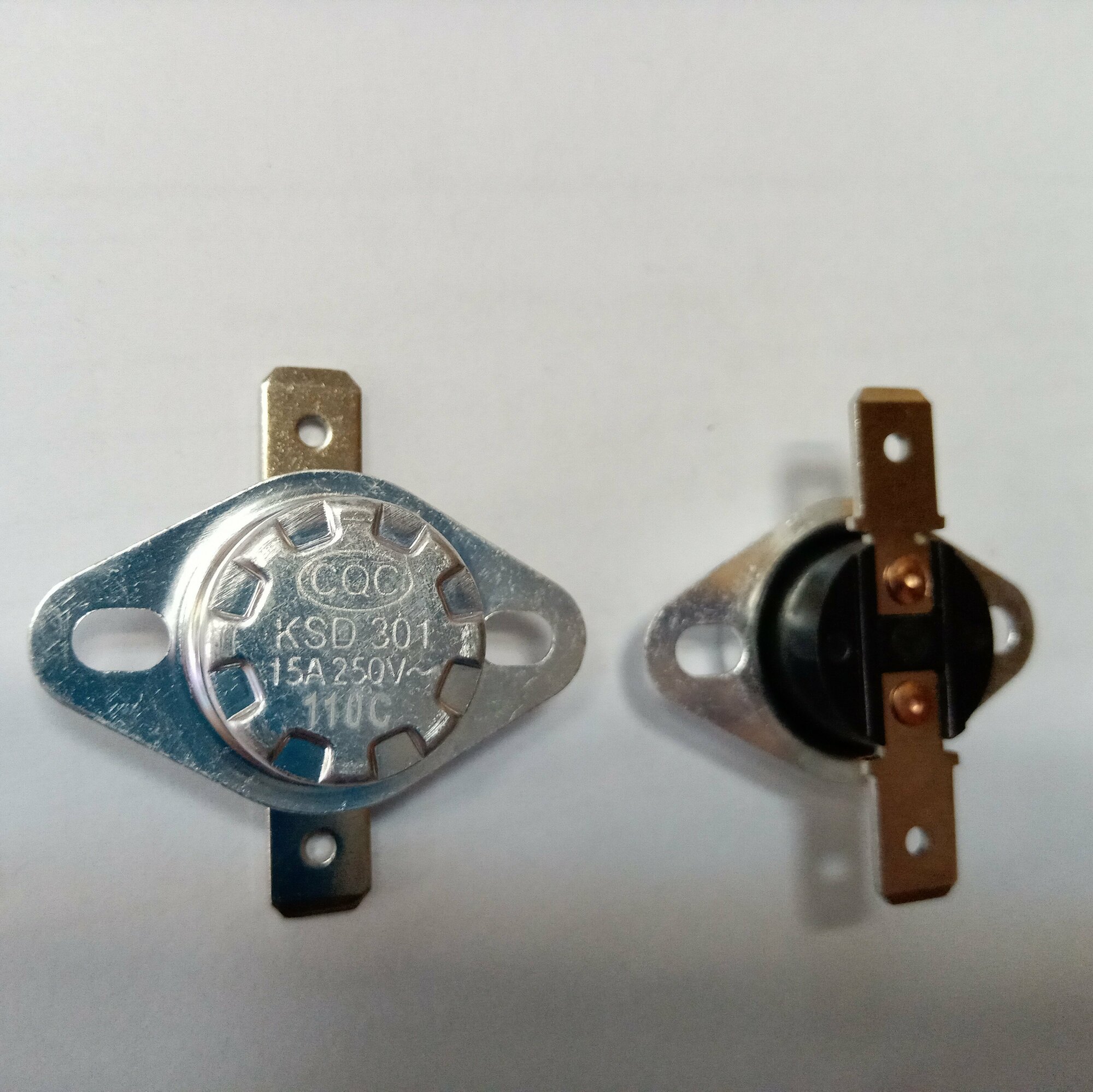 2 штуки Термореле KSD301 110C 15A 250V /FBHL/ пластик н/разомкн. термостат