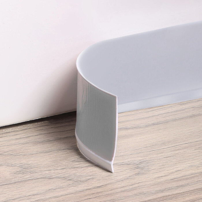 Гибкий плинтус TAKE IT EASY, самоклеящийся, 80×80×2000 мм, ПВХ, серый