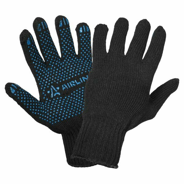 Перчатки трикотажные ПШ с ПВХ покрытием, черные, (1 пара) 7 класс/72г, мод.701 (ADWG038)