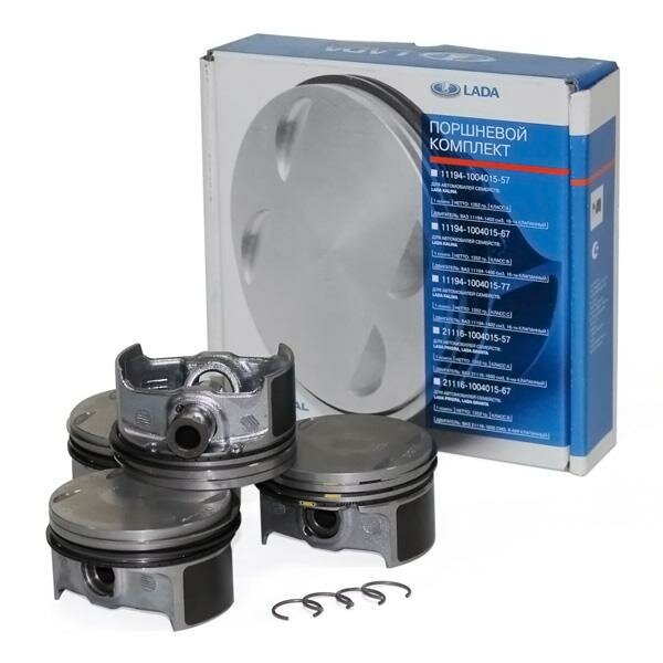 Поршневая группа кт. (4 шт.) 76,5 с кольцами ВАЗ-1118 дв. 1,4л группа А (фирм. упак. LADA)