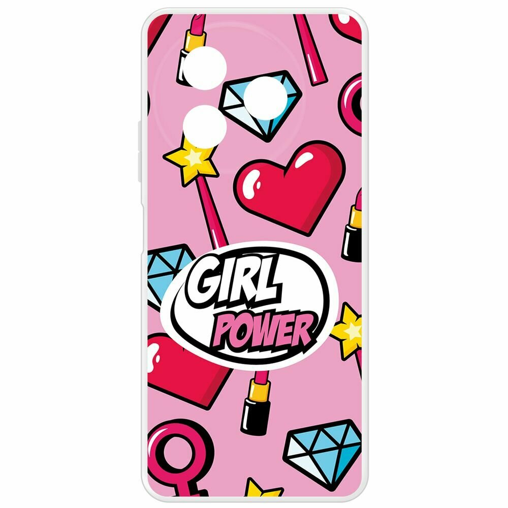 Чехол-накладка Krutoff Clear Case Girl Power для ITEL S24