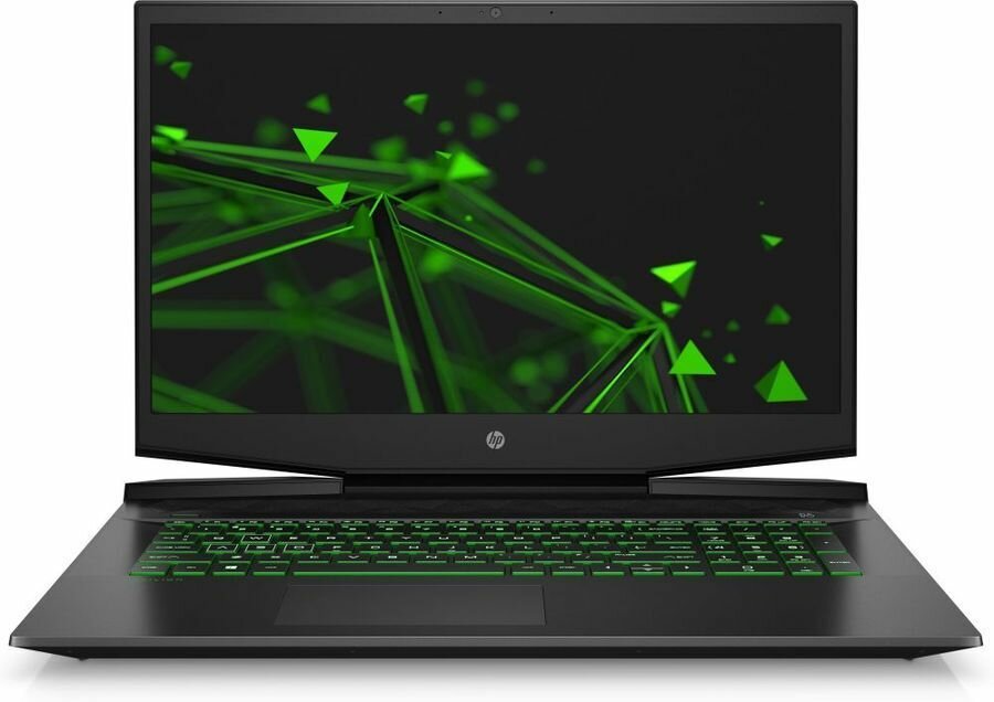17,3" Ноутбук HP Pavilion Gaming 17-CD2059UR (4E1M7EA) черный; зеленый - 1920x1080, IPS, Intel Core i5-11300H, ядра: 4 x 3,1 ГГц, 8 ГБ, SSD 512 ГБ, NVIDIA GeForce RTX 3050 (4 ГБ, Windows 10 Pro