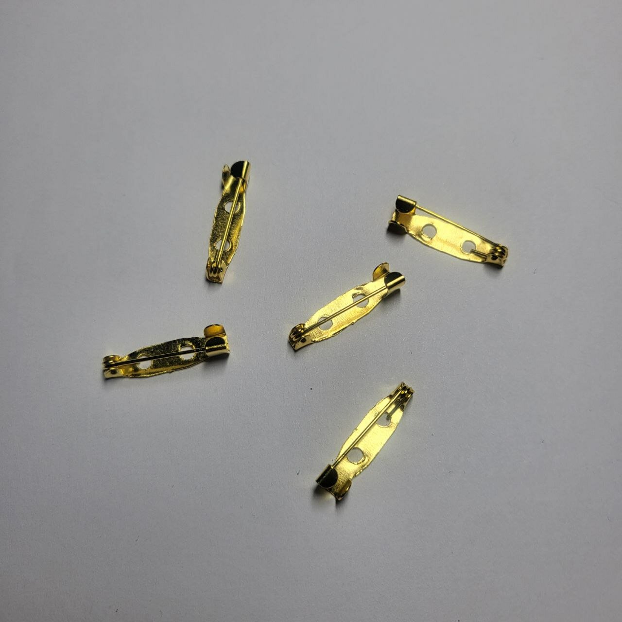 Японские основы для брошей 20 мм - 5 шт, золото / булавки для брошей Япония