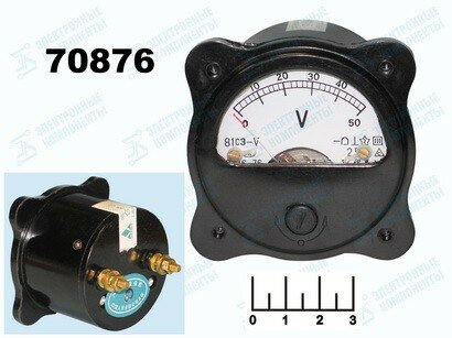 Измерительная головка вольтметр 50V 65*65мм DC 81C3-V