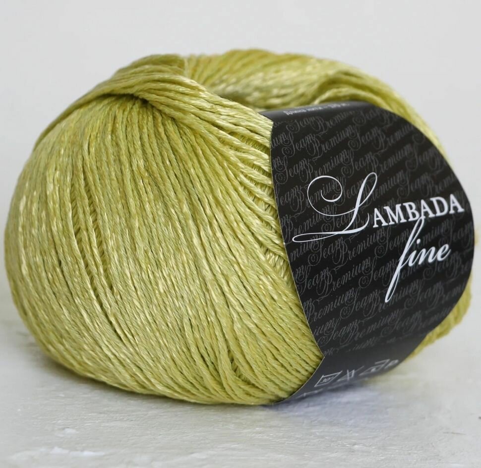 Пряжа Сеам Ламбада Фине 26 желтый Seam Lambada Fine 5шт*50г*170м 55% мерсер. хлопок; 45% вискоза