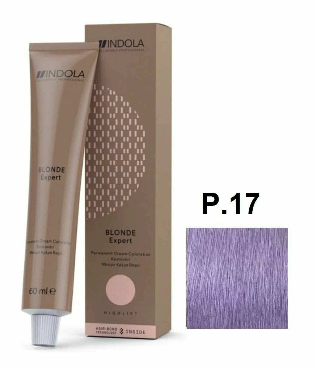Indola Blonde Expert Pastel P.17 Сиреневый блонд - Крем-краска для волос 60 мл
